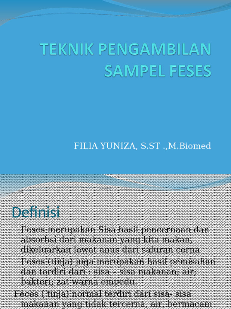 Pengambilan Sampel Feses, Sperma, Urine | PDF