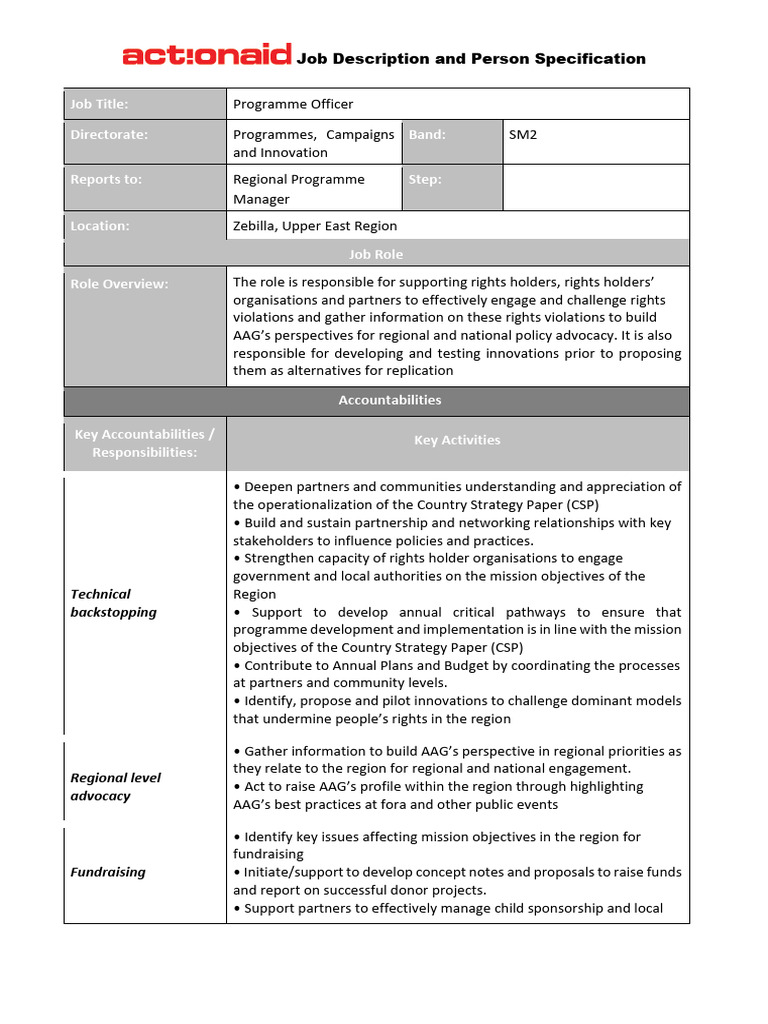 JD - Programme Officer For UERP | PDF | Communication | Child Protection