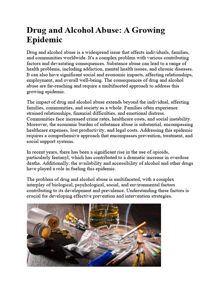 Drug and Alcohol Abuse Bio Project | PDF | Substance Abuse | Substance ...