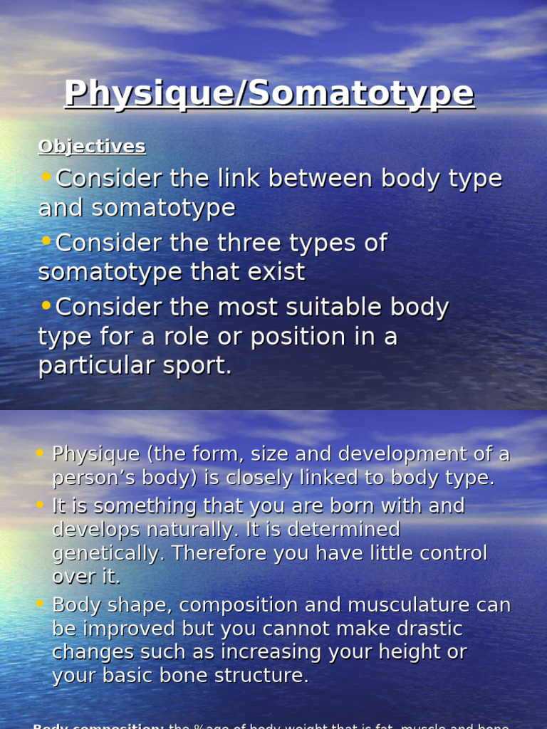 Physique Somatotypes | PDF | Physical Attractiveness | Skeletal Muscle