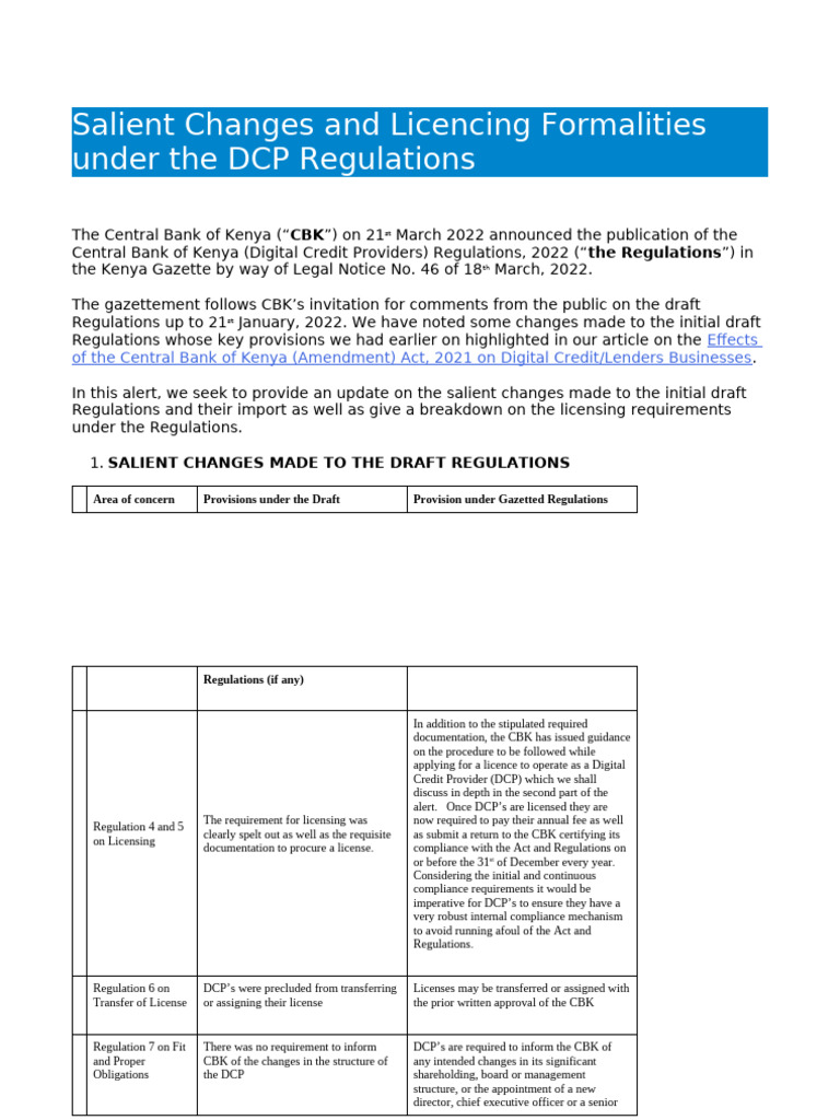 Key Updates on DCP Regulations 2022 | PDF | Regulatory Compliance ...