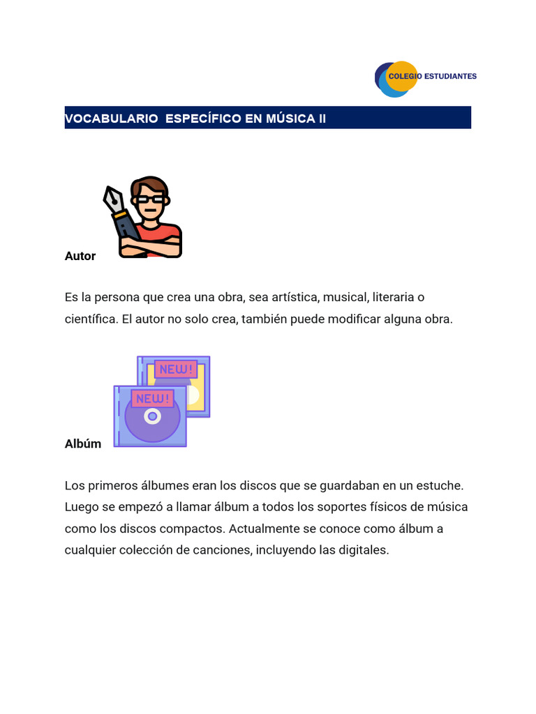 Vocabulario música | PDF