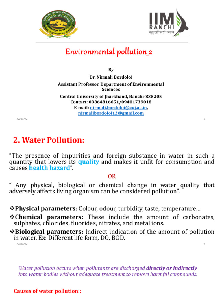 Environmental Pollution 2 | PDF | Water Pollution | Sewage Treatment