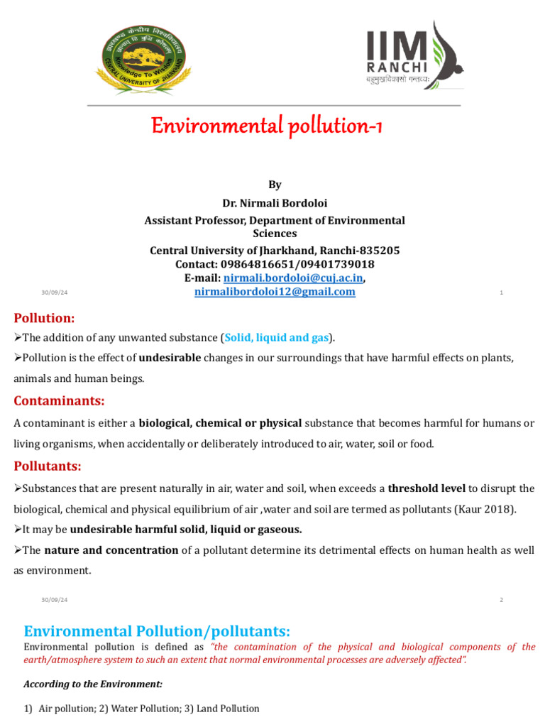 Environmental Pollution 1 | PDF | Particulates | Air Pollution