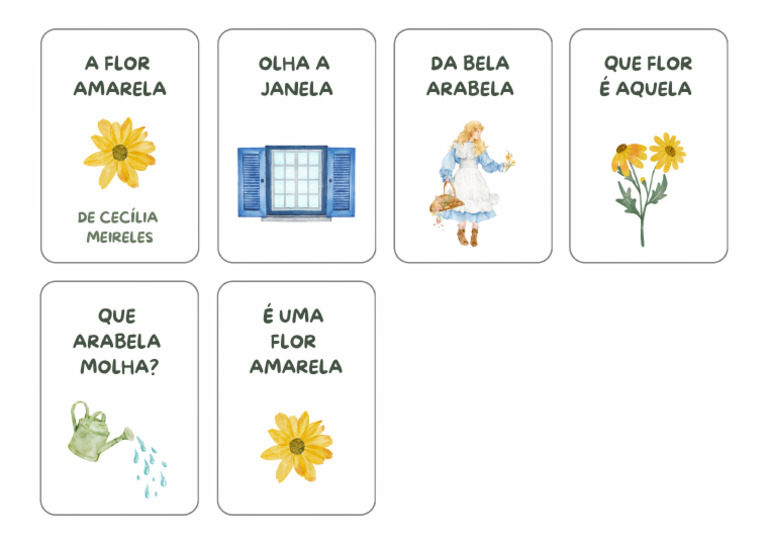 Poesia A Flor Amarela - Flashcards PDF | PDF