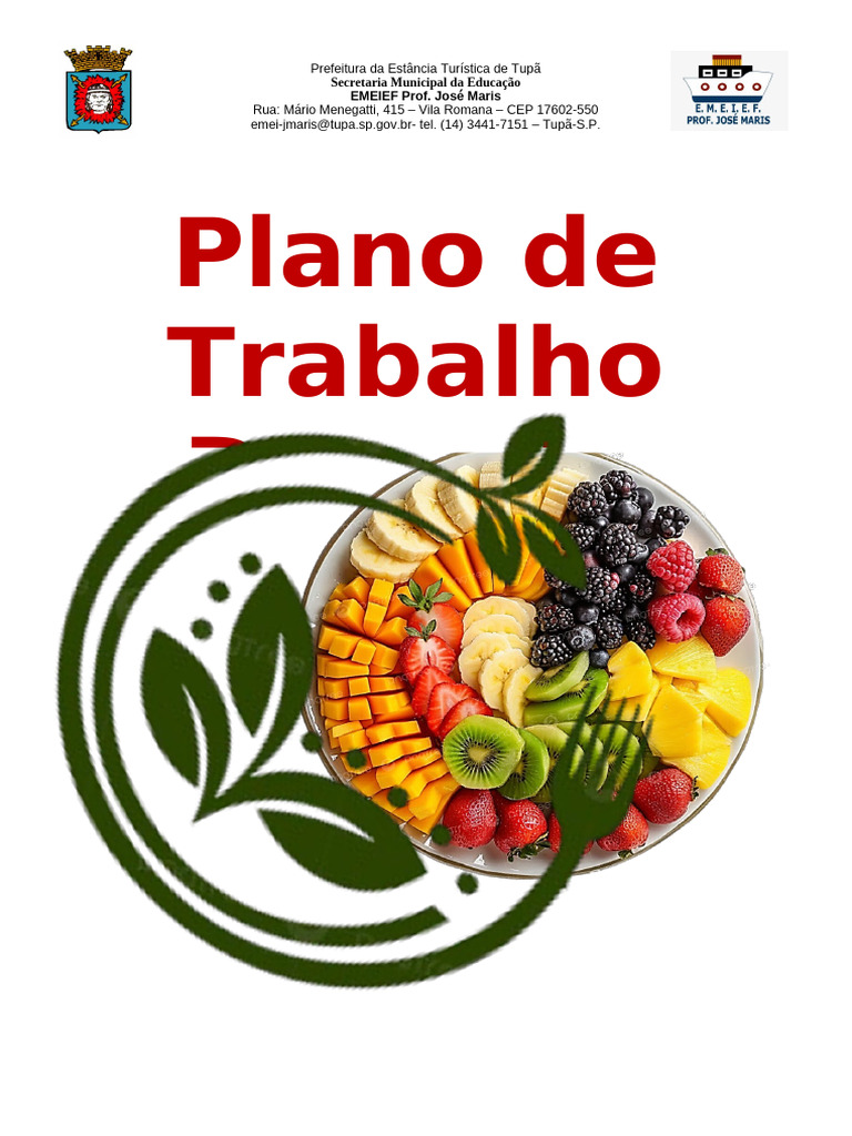 PLANO DE TRABALHO DOCENTE - CULINARIA - Mara - Natalia - 2025 | PDF | Aprendizado | Pedagogia