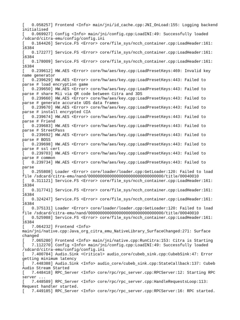 citra_log | PDF | System Software | Computer Science
