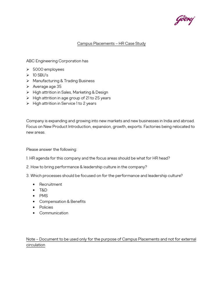 Case Study - HR | PDF