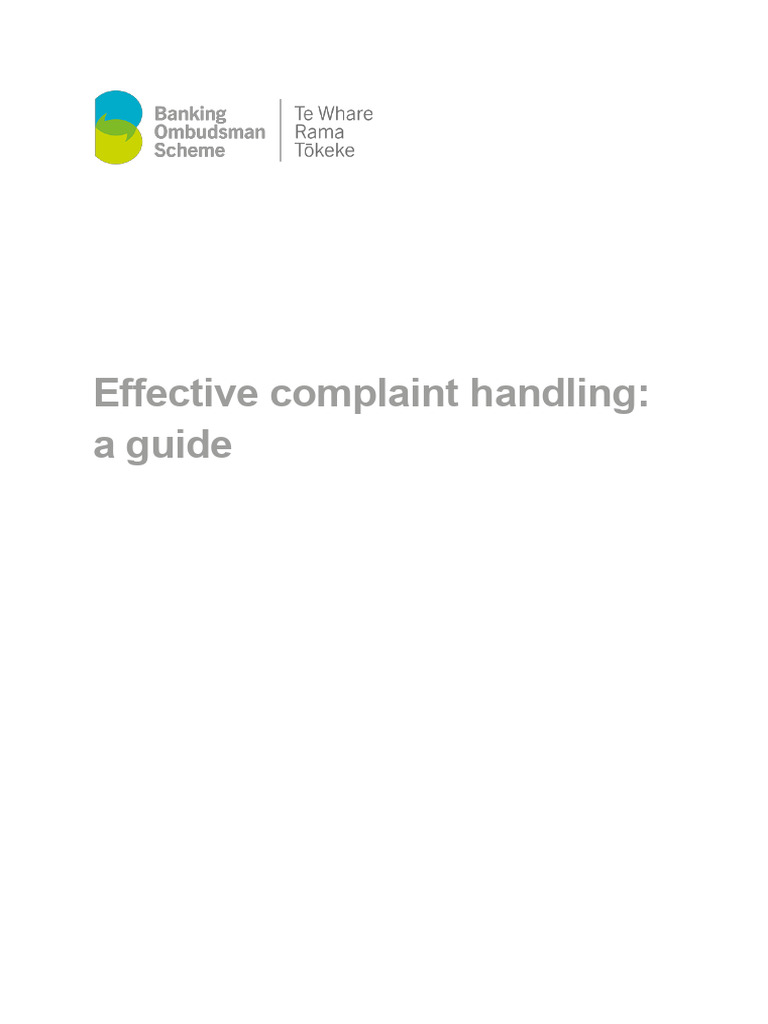 BOS Effective Complaint Handling Guide For PDF 2023 | PDF | Banks ...