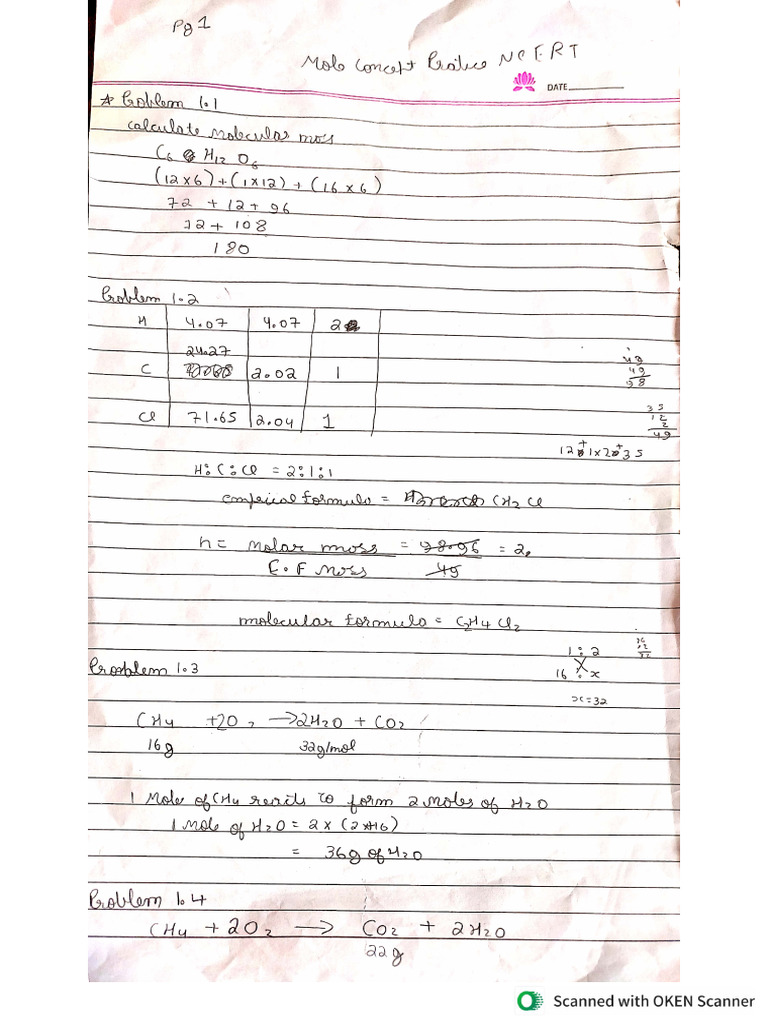 Mole Concept Solved Examples | PDF