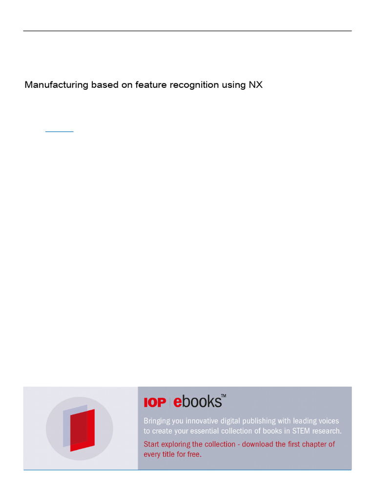 Manufacturing Based on Feature Recognition Using N | PDF | Numerical Control | Machining