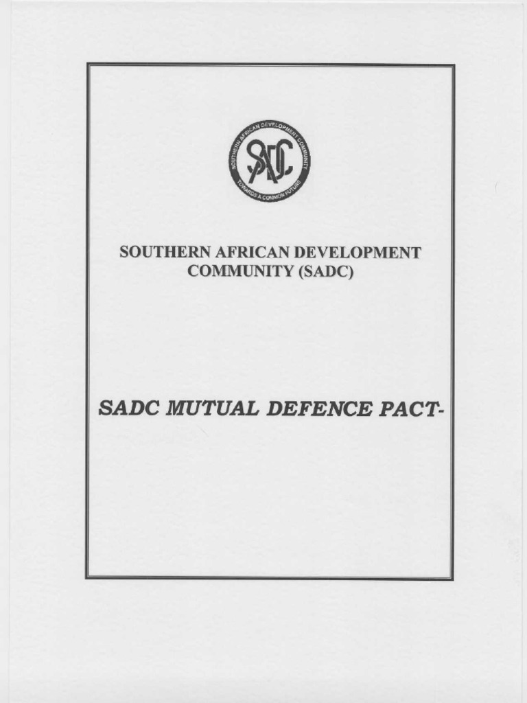SADC Mutual Defence Pact2003 | PDF
