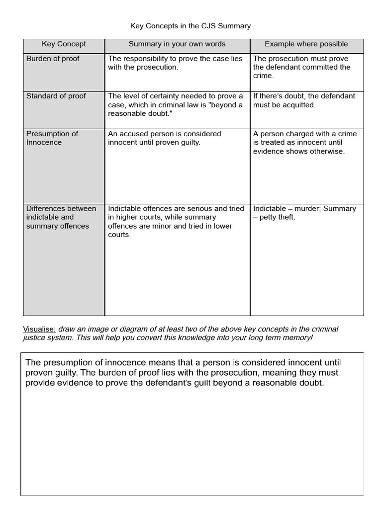 Key Concepts in Criminal Justice System | PDF
