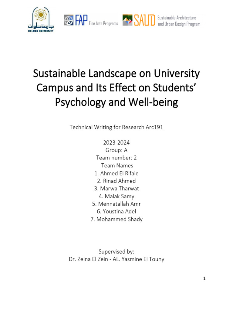 Final Report Team 2 | PDF | Sustainability | Well Being