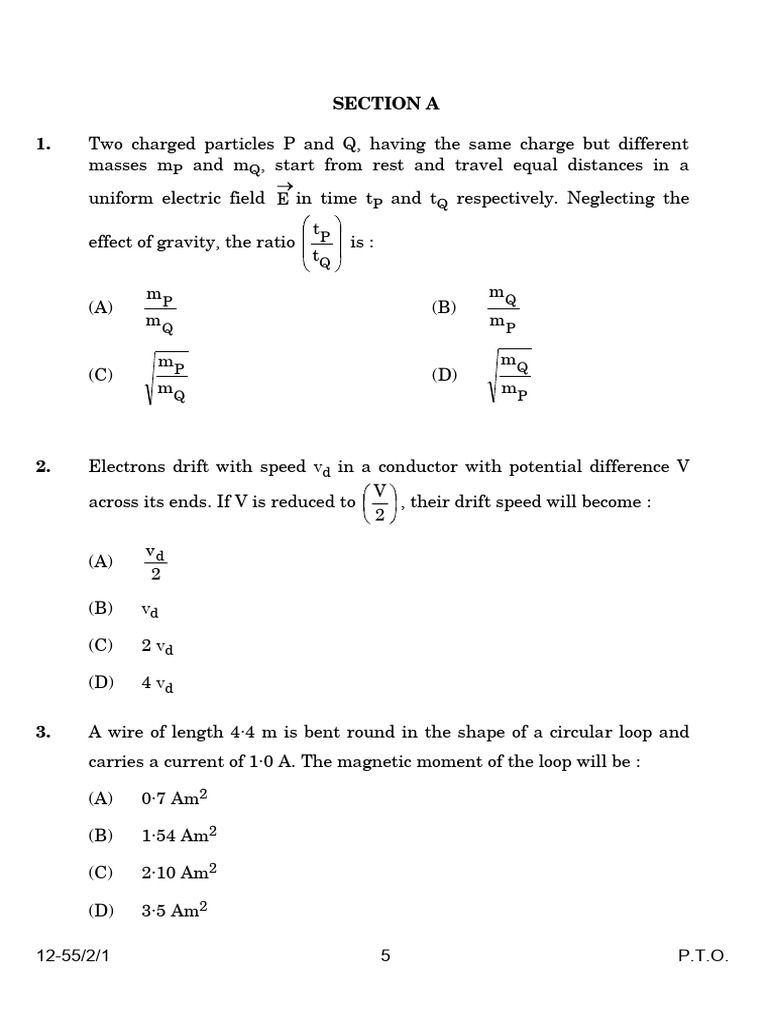 Physics Questions on Electric Fields and Waves | PDF | Inductor | Electron