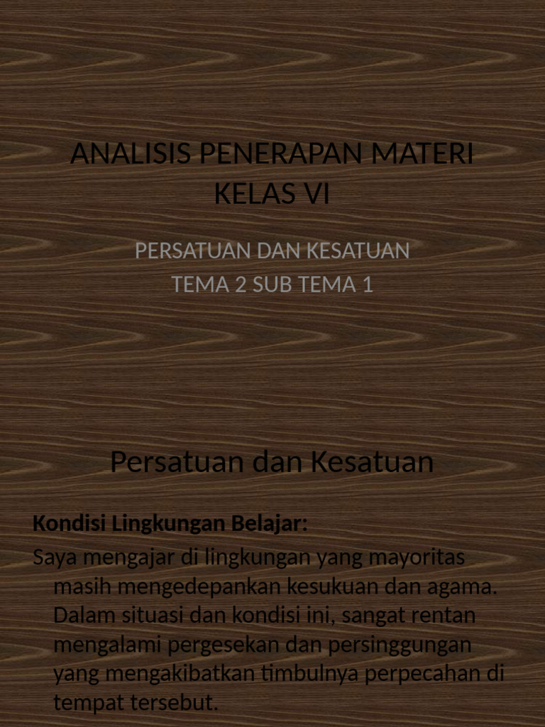 ANALISIS PENERAPAN MATERI PPT | PDF