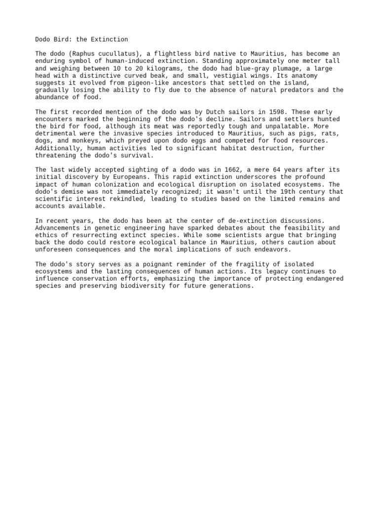 Dodo Bird - The Extinction | PDF