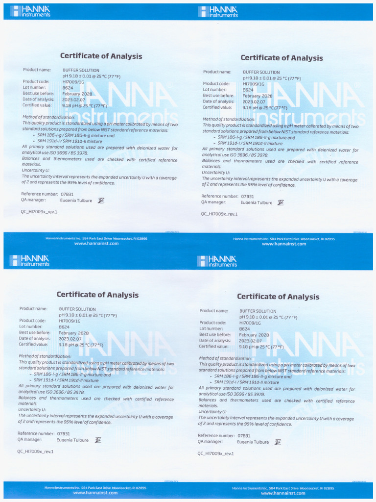 Hi7009-1g - Lot 8624 | PDF