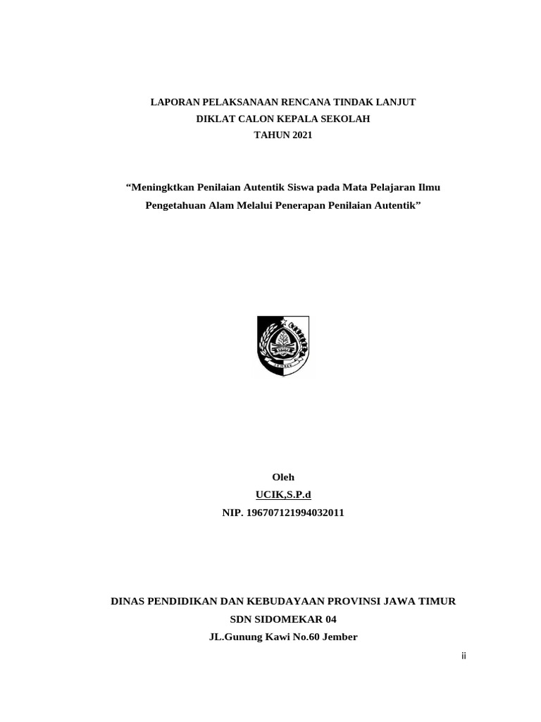 Laporan Pelaksanaan Rencana Tindak Lanjut | PDF
