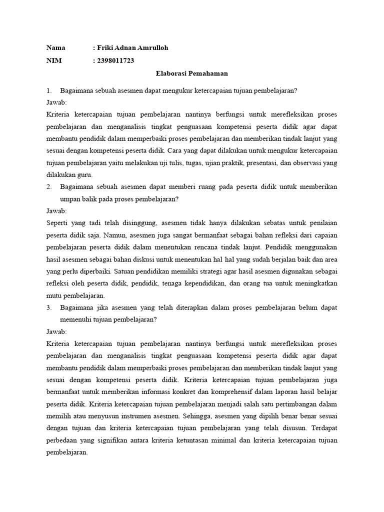 Elaborasi Pemahaman-2 | PDF