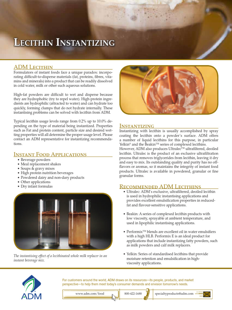 Lecithin in Instant Foods | PDF | Emulsion | Water