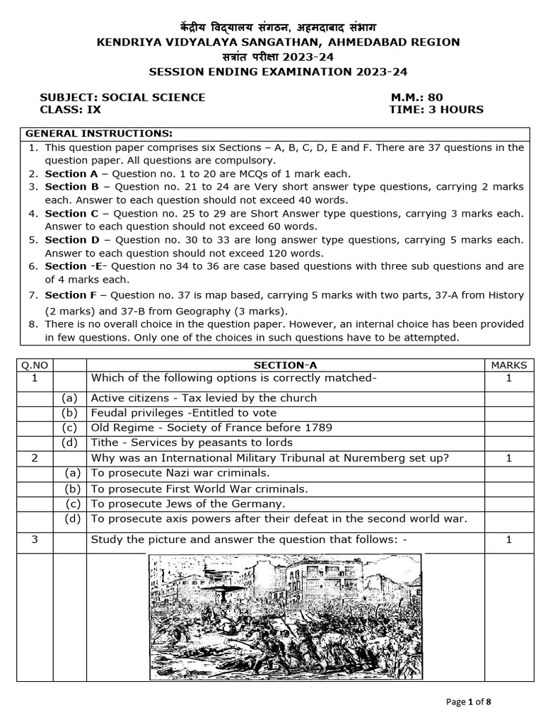 Qp-Sst-Ix-See-2023-24 - Eng-Set-2 | PDF | Liberalism | Poverty