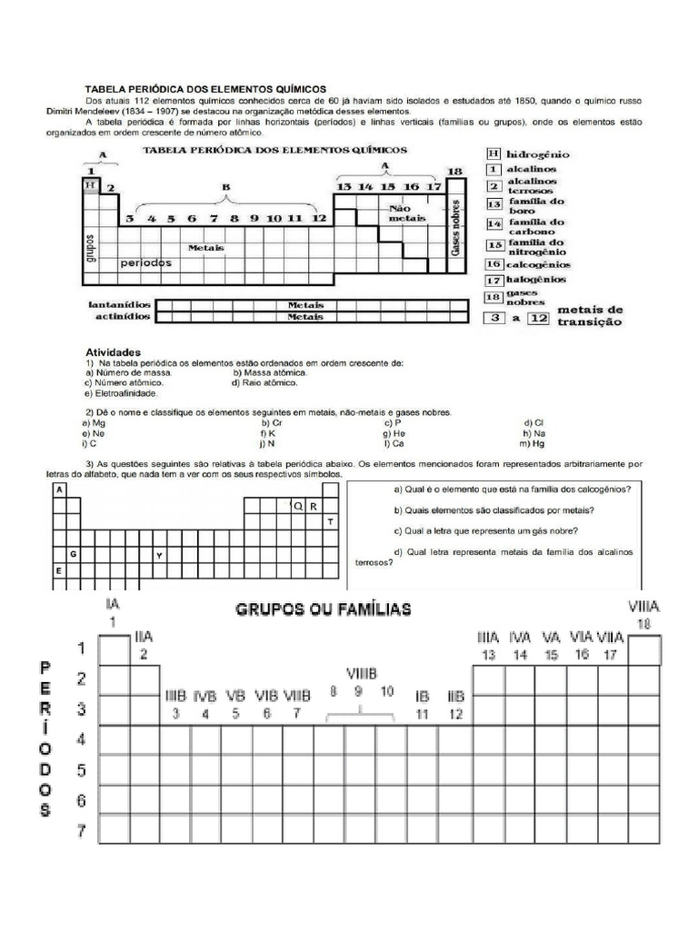 Tabela Periodica 9° Ano | PDF