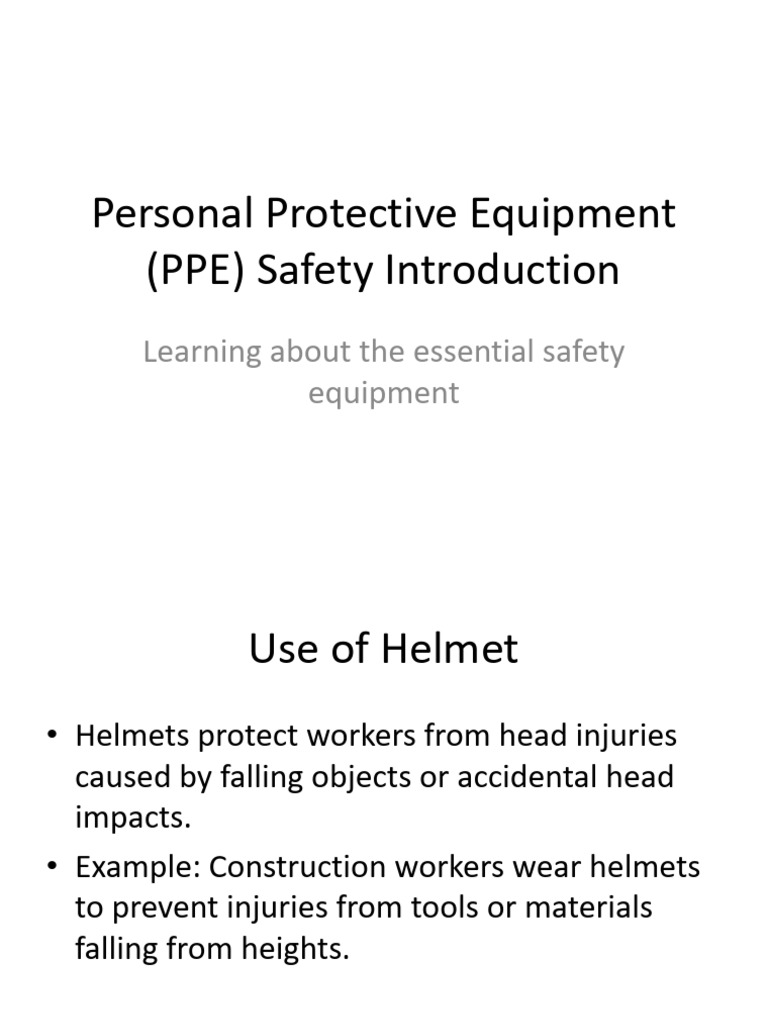 Essential Personal Protective Equipment Guide | PDF