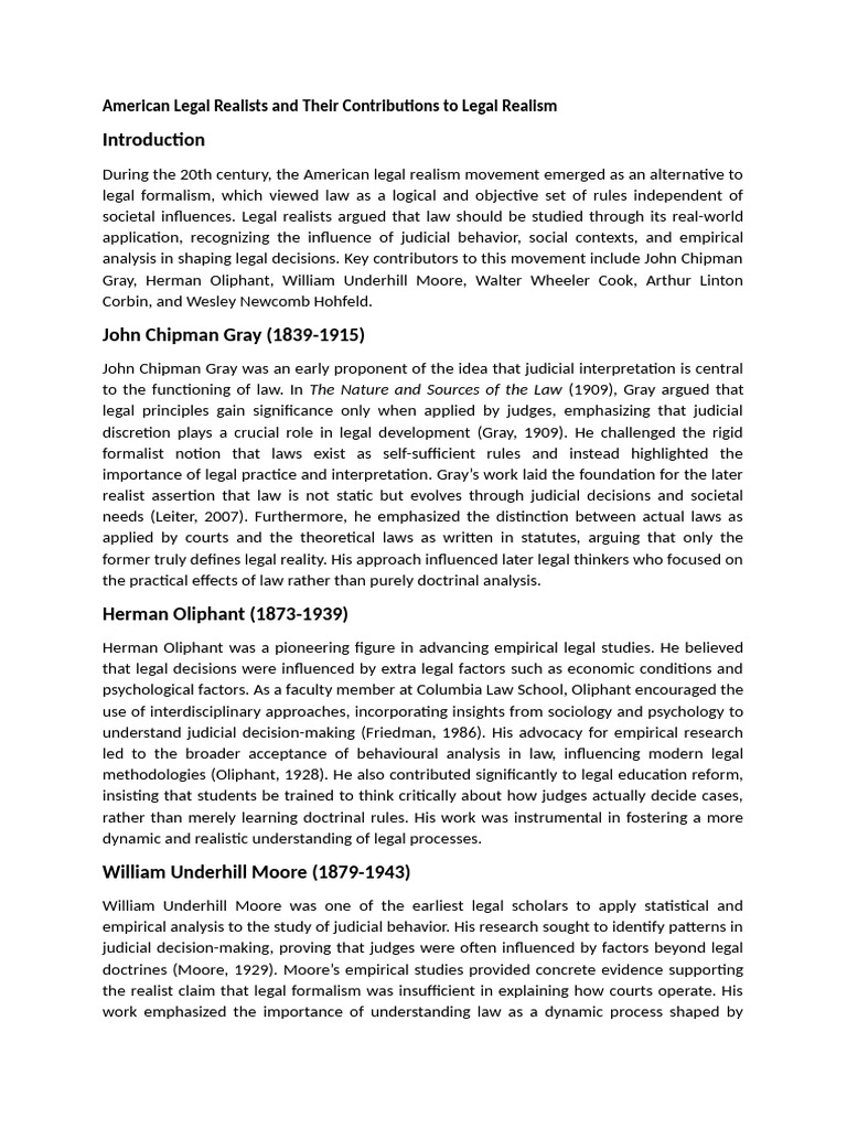 Contributions of Corbin to Legal Realism | PDF | Liberal Arts Education ...