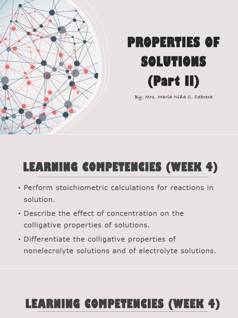 Properties of Solutions Part 2 | PDF | Titration | Chemistry