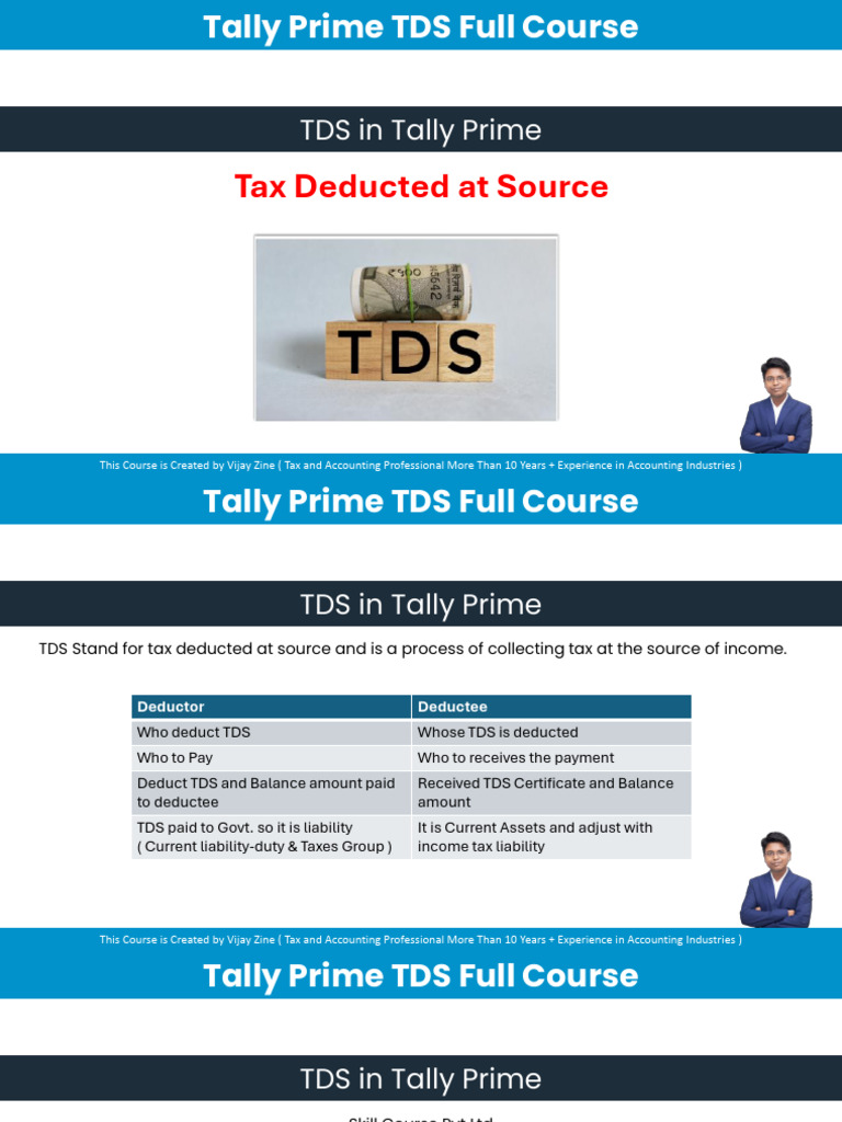 Tally Prime TDS Full Course New | PDF | Taxes | Business