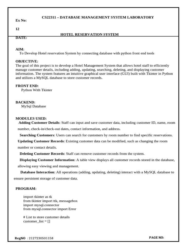 MIni project | PDF | Databases | Information Technology MIni project | PDF | Databases | Information Technology