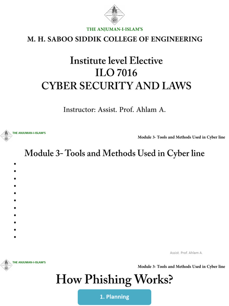 CSL - Module 3 Tools and Methods Used in Cyber Line | PDF | Denial Of Service Attack | Phishing