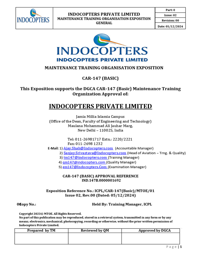 MTOE Issue-2 DTD 05-12-24 | PDF | Federal Aviation Administration ...