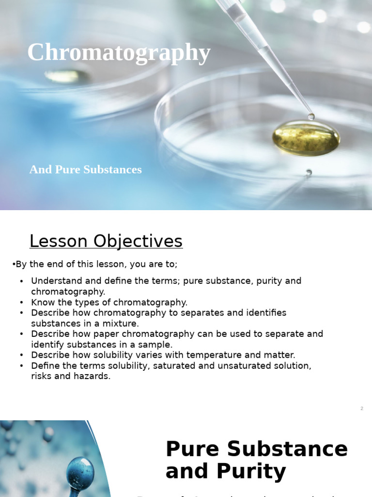 Pure Substances and Solutions | PDF | Chromatography | Solubility
