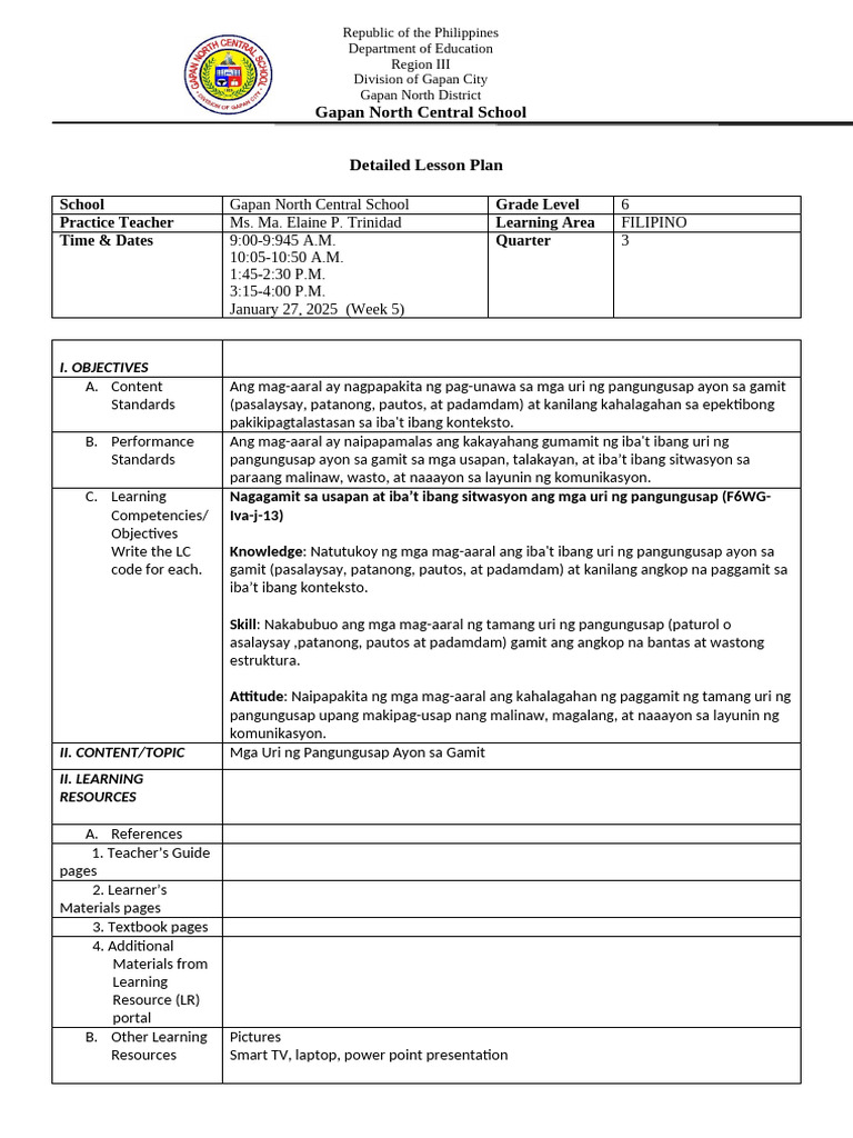 DLP Modified FILIPINO | PDF