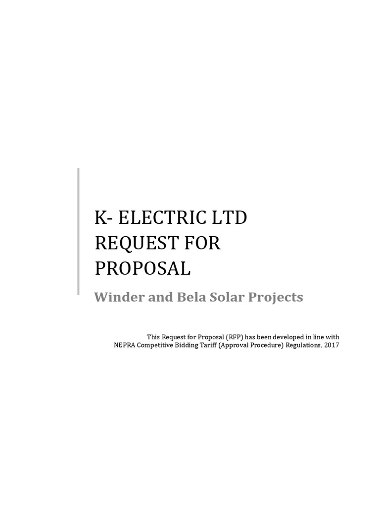 RFP for Winder and Bela Solar Projects | PDF | Power (Physics ...
