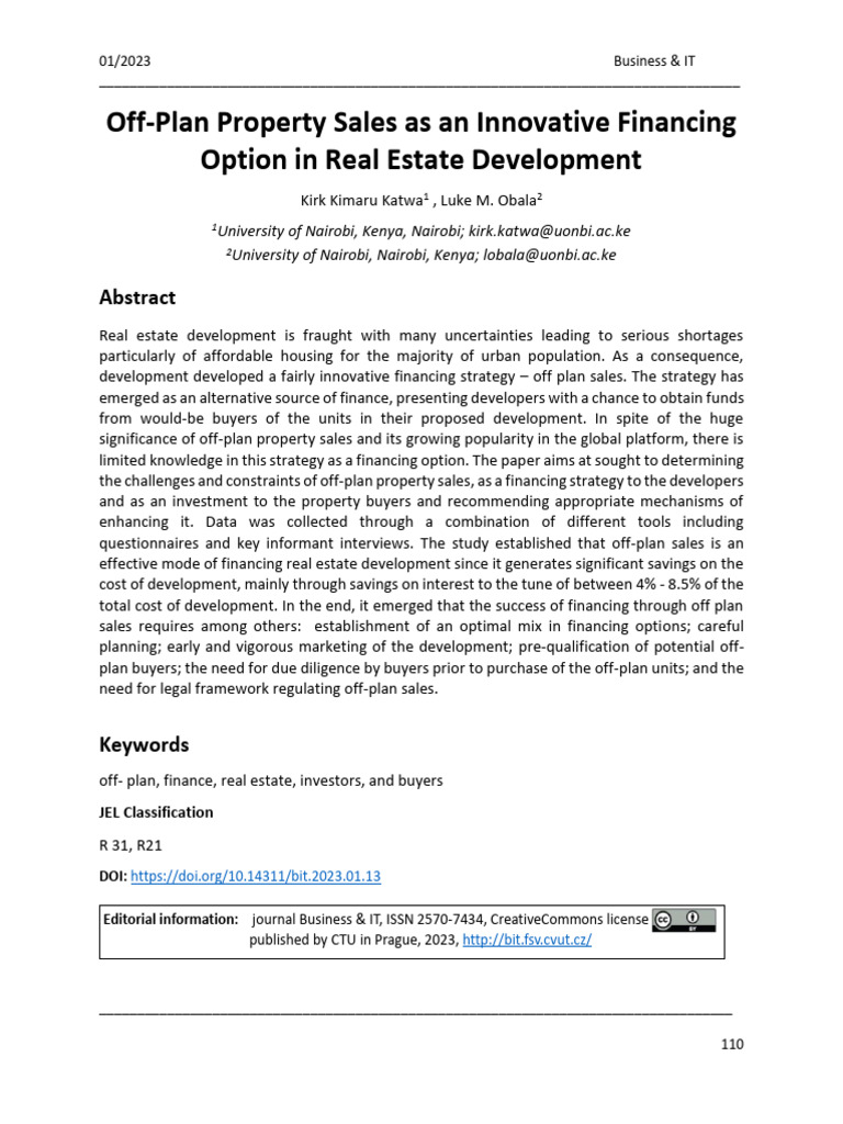 Off-Plan Property Sales in Kenya | PDF | Procurement | Prices