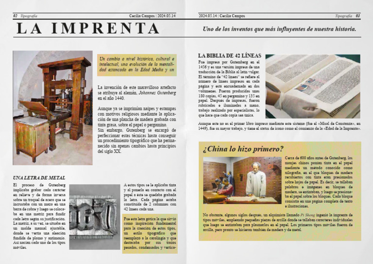 imprenta | PDF | Imprenta | Johannes Gutenberg