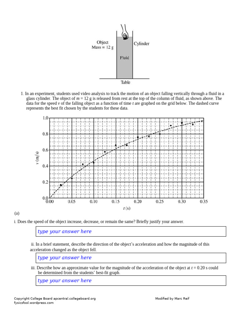 Kinematics And Calculus Exam Review Pdf Acceleration Force
