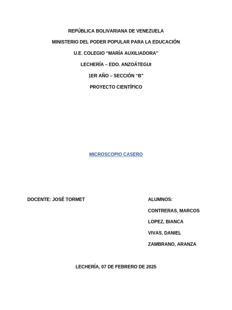 Feria Cientifica Objs Gnerales y Especificos | PDF