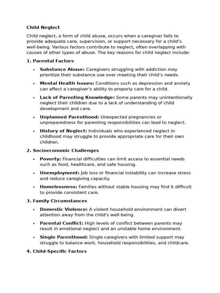 child neglect 1 | PDF | Child Neglect | Child Abuse