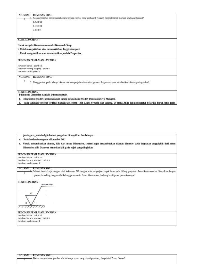 Form Kartu Soal Uraian Mapel.... Psaj 23-24 | PDF