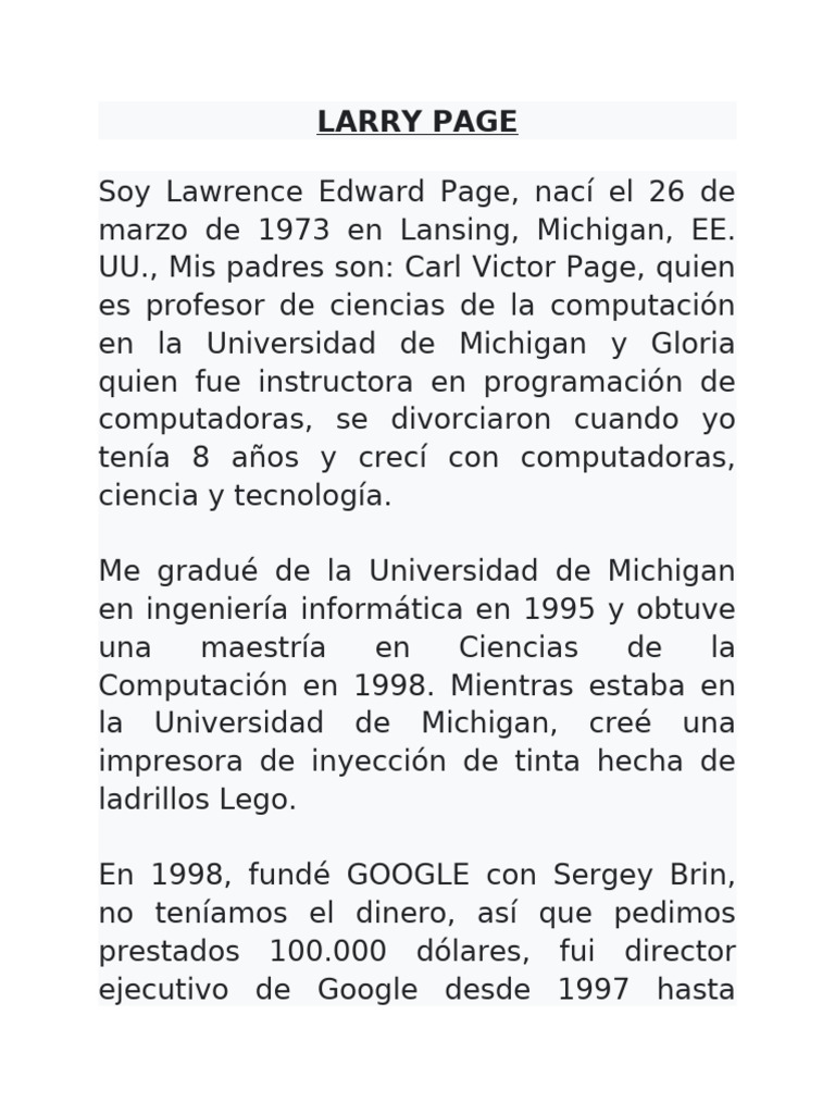 Larry Page Espanol | PDF
