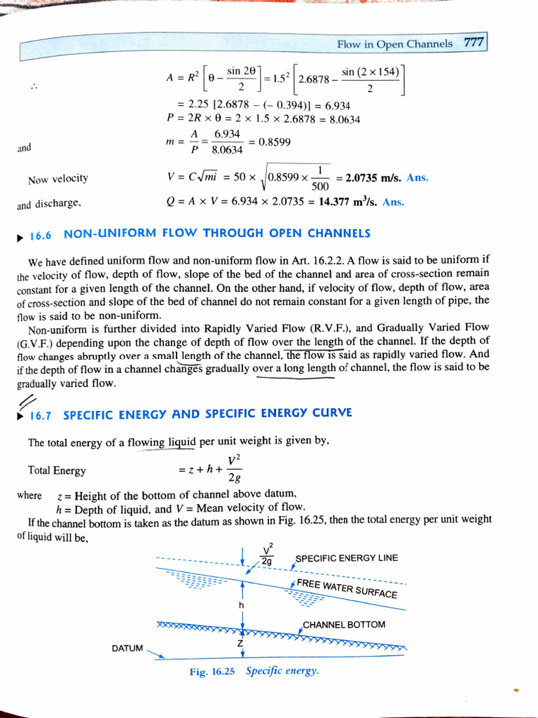Non-Uniform Flow in Open Channels | PDF | Fluid Dynamics | Force
