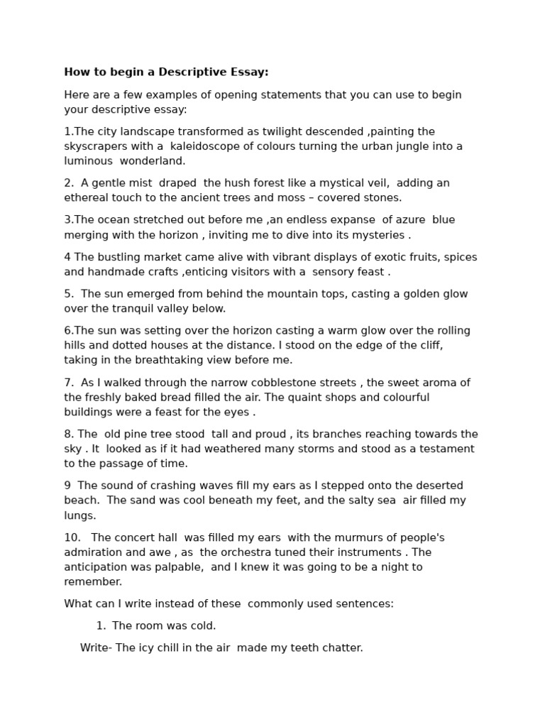 Descriptive Essay | PDF | Earth Sciences