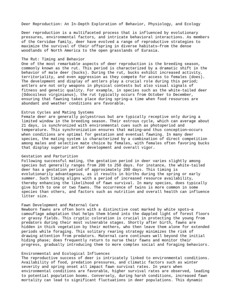 Deer Reproduction - An In-Depth Exploration of Behavior, Physiology ...