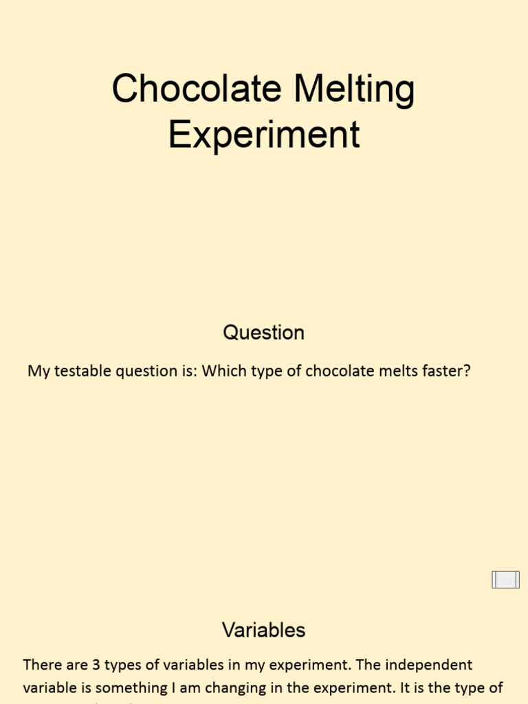Chocolate Melting Experiment | PDF | Chocolate | Experiment