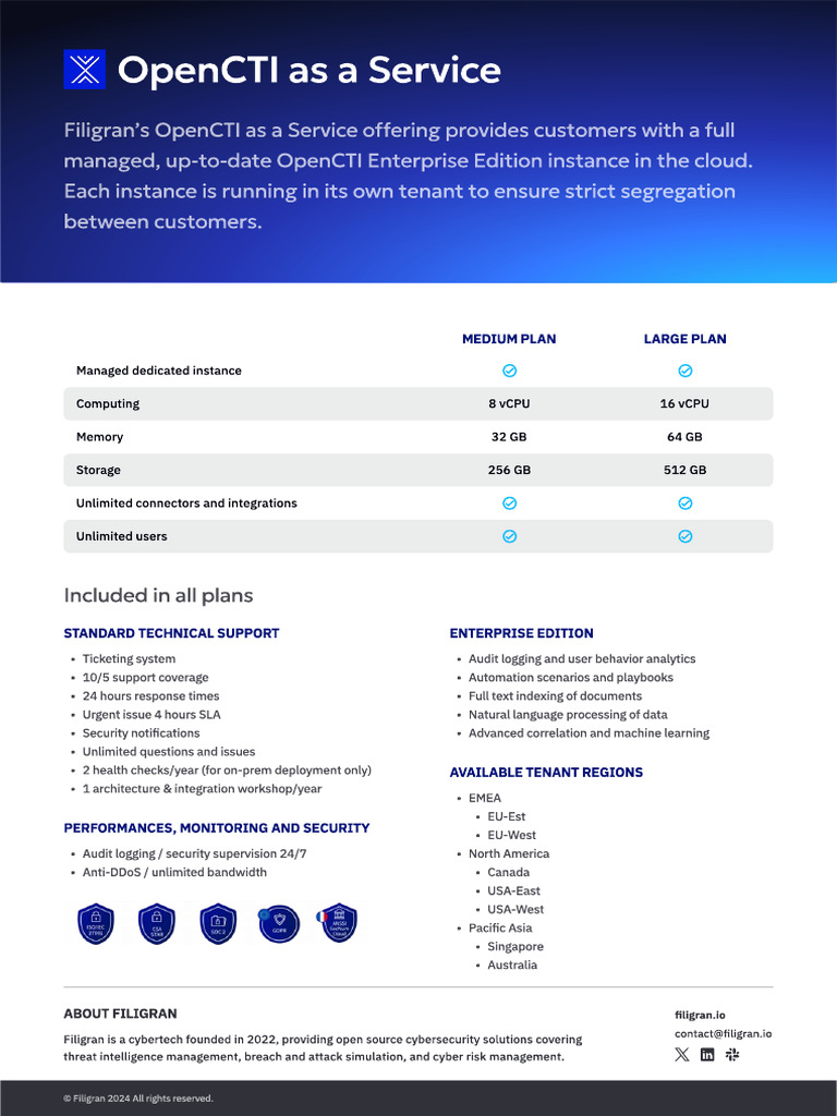 Filigran Offerings Opencti Saas 26042024 | PDF