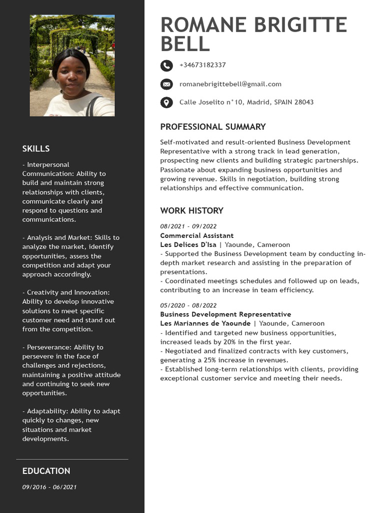 Romanebrigitte Bell CV 2 | PDF | Learning | Communication